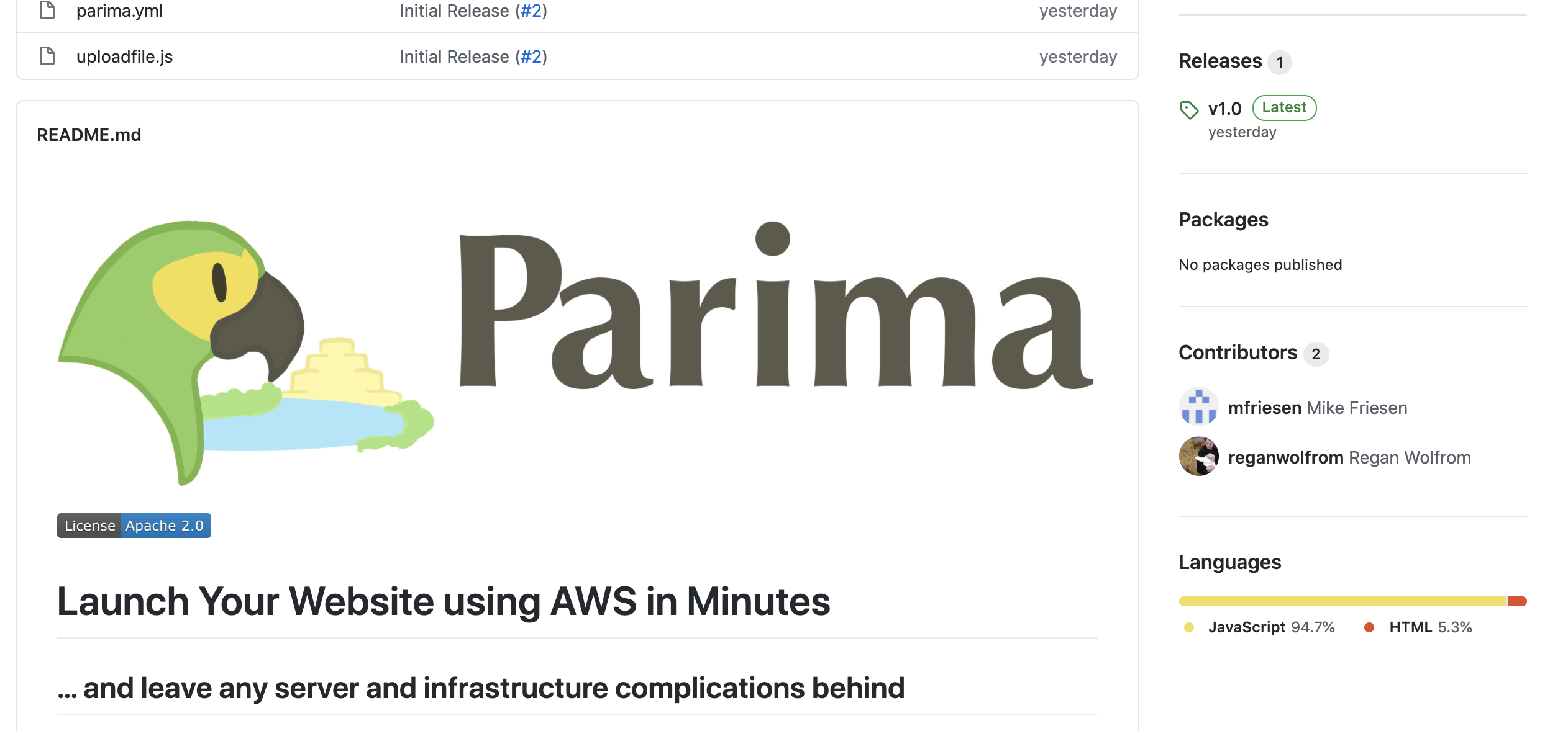 Parima: An Open Source Stack for Launching Static Sites and JavaScript ...